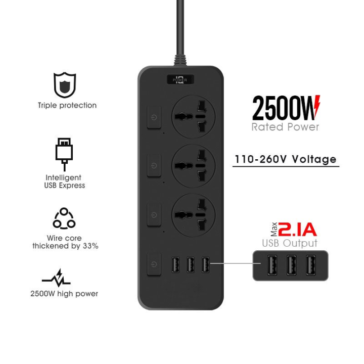 [SG Fast] Quality Extension Power Socket Multi-function safety plug charger / 3 USB charger ...