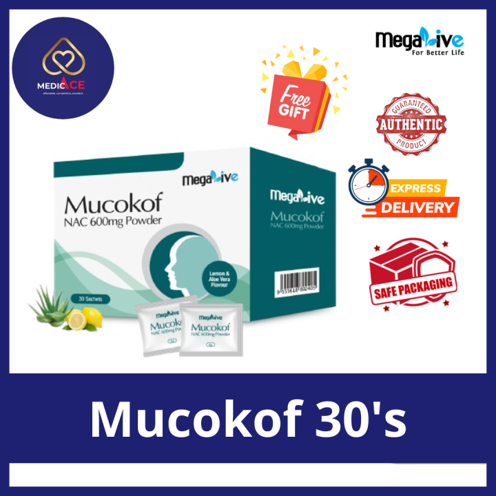 MegaLive Mucokof NAC 600mg Powder 30's (Exp: 06/2025) | Lazada