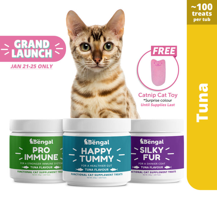 Prof Bengal Happy Tummy, Pro-Immune, Silky Fur Triple-Care Bundle |Cat ...