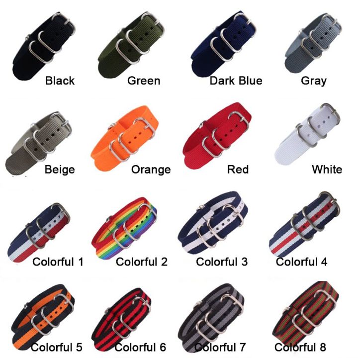 18mm 20mm 22mm 24mm Army Sports Watch Nylon Strap Fabric Nylon Watch ...
