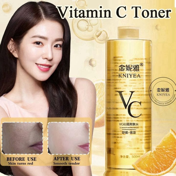 Vitamin C Brightening Toner 500ml Minimize Pores Skin Acne Control Skin Whitening Deep Cleansing ...