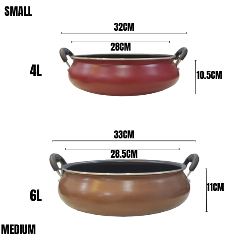 IDEAL Kerala Uruli Non Stick Pot with Stainless Steel Lid Kerala Uruli ...