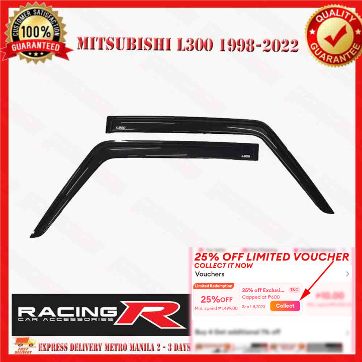 Mitsubishi L300 1998 to 2022 Window Door Visor Black SunVisor( Car ...