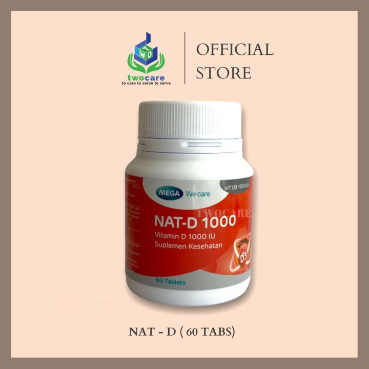 Mega We Care NAT D 1000 IU 60 Tablet Vitamin D - Suplemen Kesehatan ...