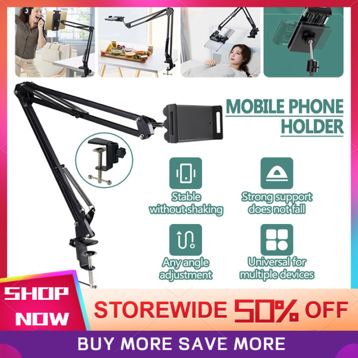Lazy Holder Adjustable Long Arm Clamp Phone Holder Tablet Stand 360 ...