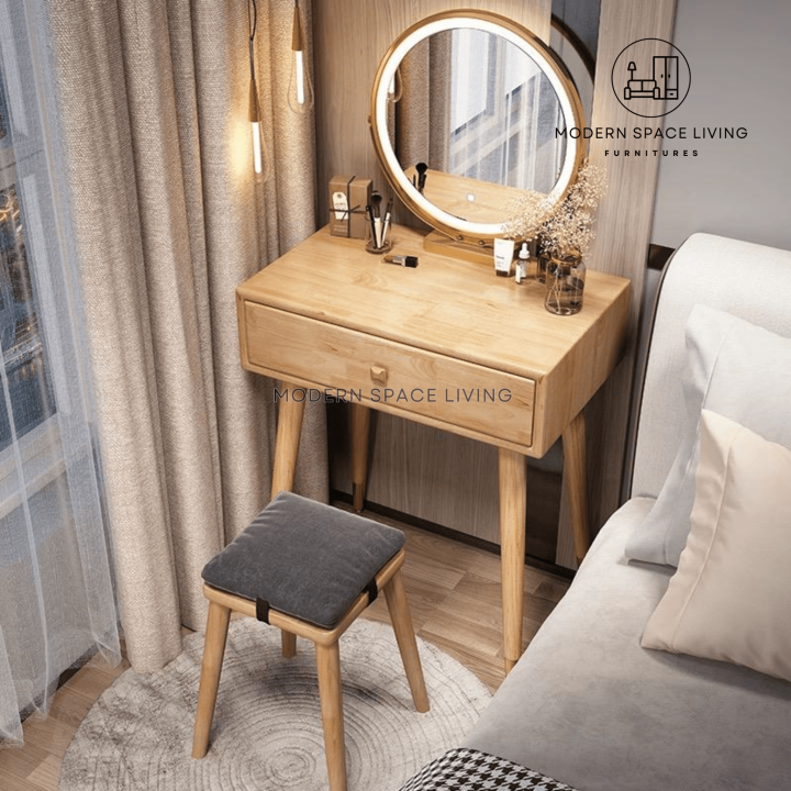 PAMS Solid Wood Dressing Table Set [ETA 4-9 WEEKS] | Lazada Singapore