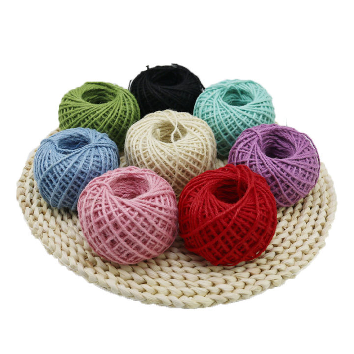 (50m/roll) 3mm Handmade Colored Jute Twine Natural Jute Rope Burlap ...