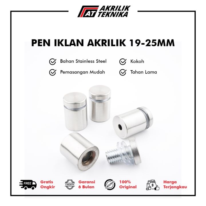 PEN IKLAN 19 X 25 STAINLESS / 19x25 / BAUT AKRILIK / BAUT KACA / SIGN ...