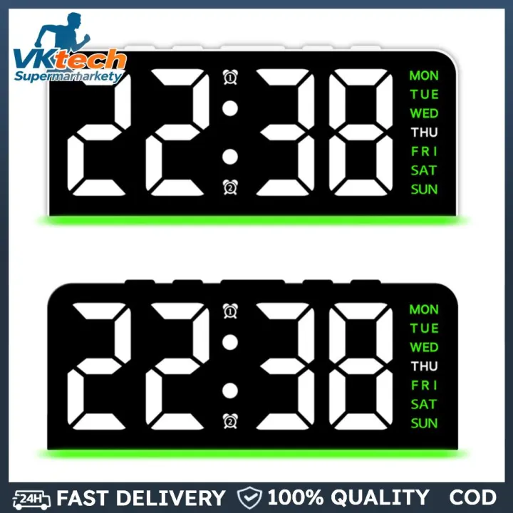 LED Digital Alarm Clock Bedside Alarm Clock Large Number Display Desk ...