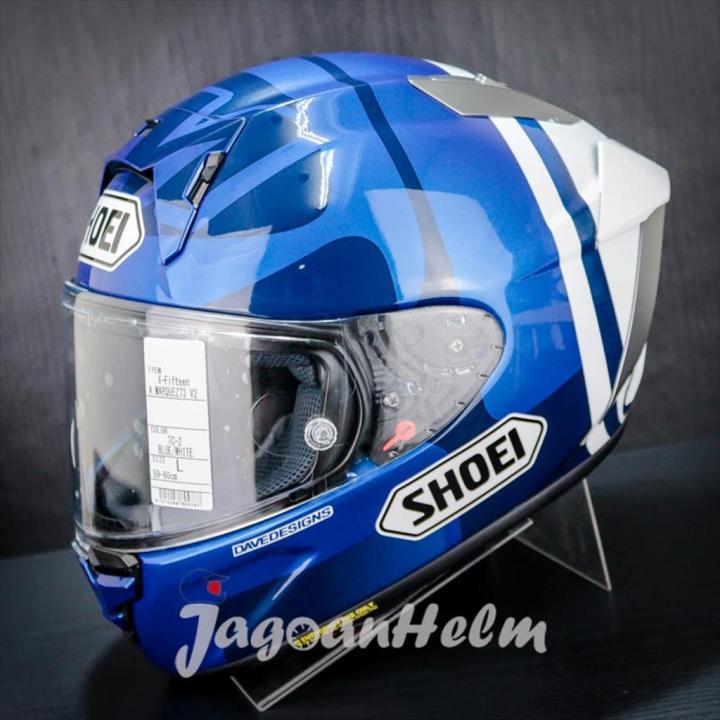 SHOEI HELM X15 A MARQUEZ73 V2 | BLUE WHITE | XFIFTEEN SNI | Lazada ...