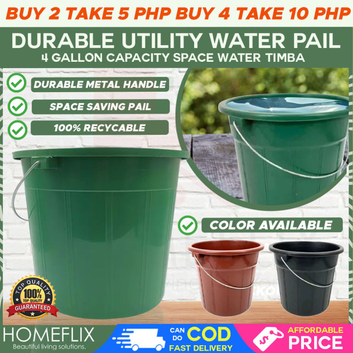 Timba, 4 Gallon Water Container, Pail, Outdoor Water Bucket, Utility ...