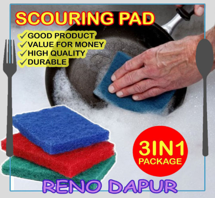 Multipurpose Scouring Pad/Nylon Silk/Pad Penyental/ sutera nilon/ 3 in ...