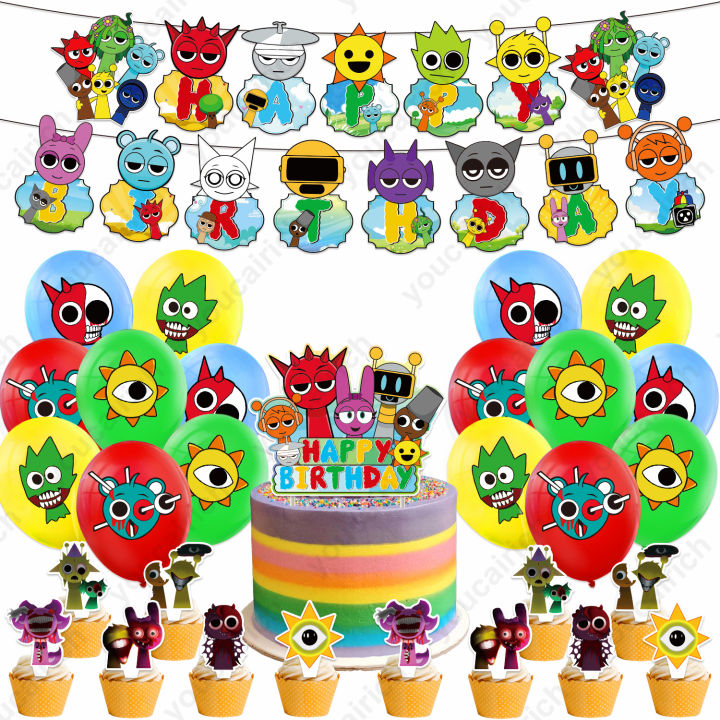 Incredibox Sprunki Theme Kids Birthday Party Decorations Game Balloon ...