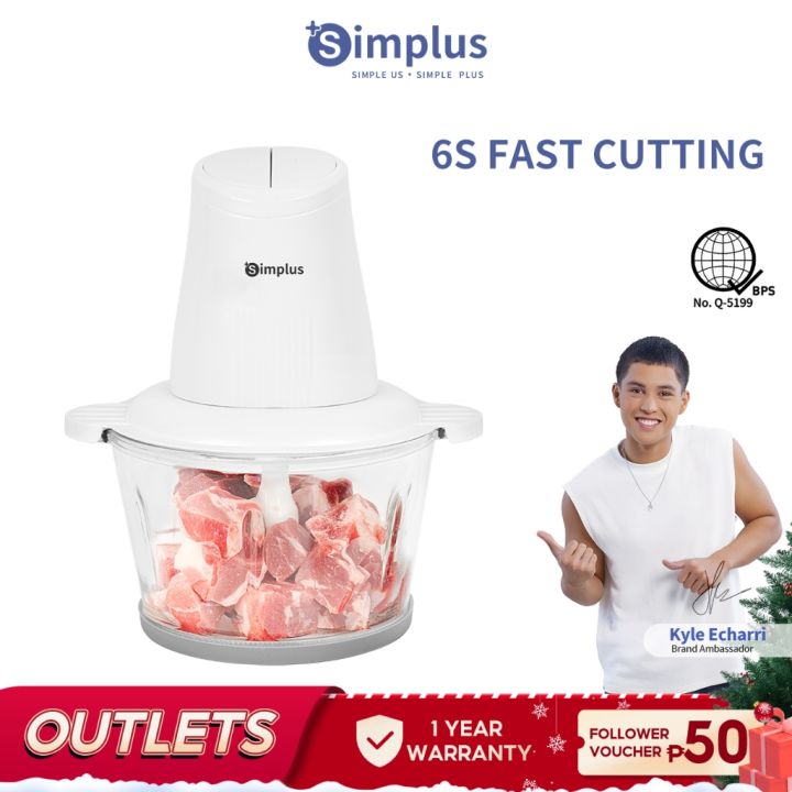 Simplus 2L Electric Meat Grinder Chopper and Blender Multifunctional ...