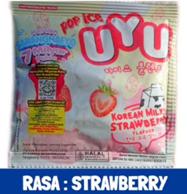 Minuman Halal BPOM | Pop Ice Uyu Korean Milky Strawberry | 1 PCS Murah ...