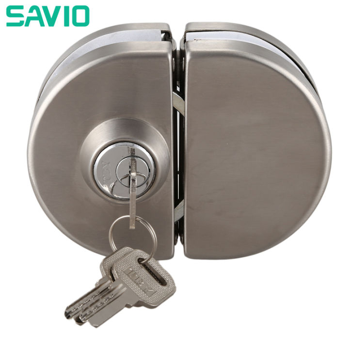 [Ready stock] SAVIO Double Open Glass Door Lock Stainless Steel Double ...
