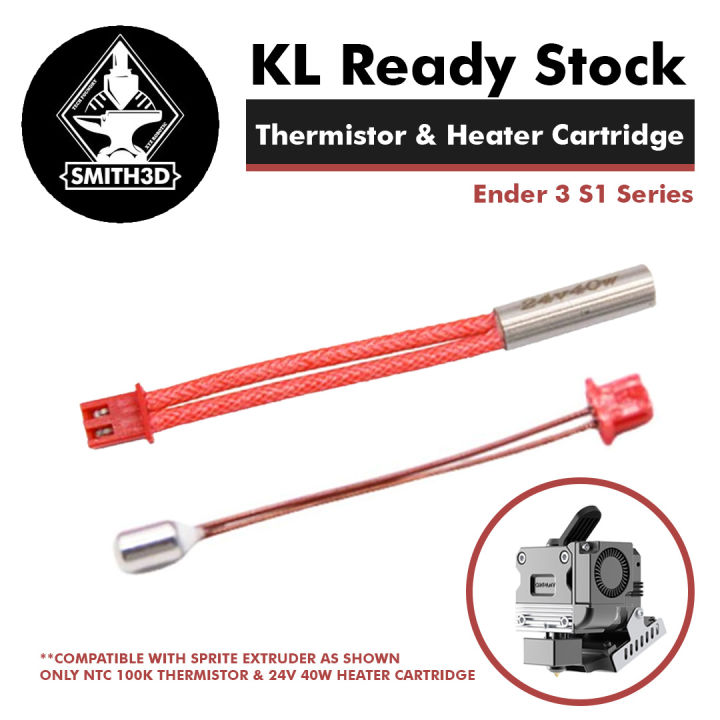 Creality Ender 3 S1 Thermistor & Heater Cartridge S1 Pro NTC 100K 24V ...