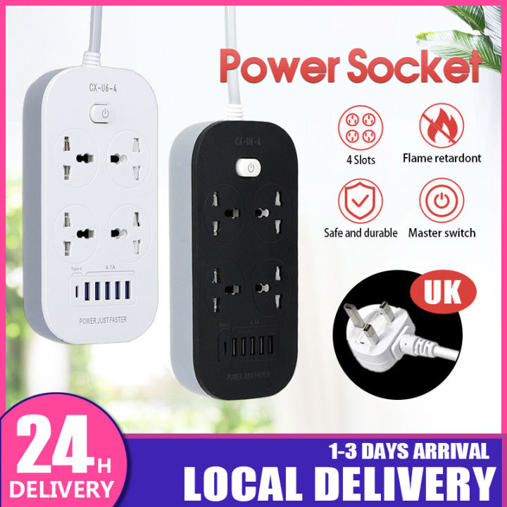 Universal 4 6 Power Socket Extension With Usb Ports Power Strip Surge Protector Socket Outlet