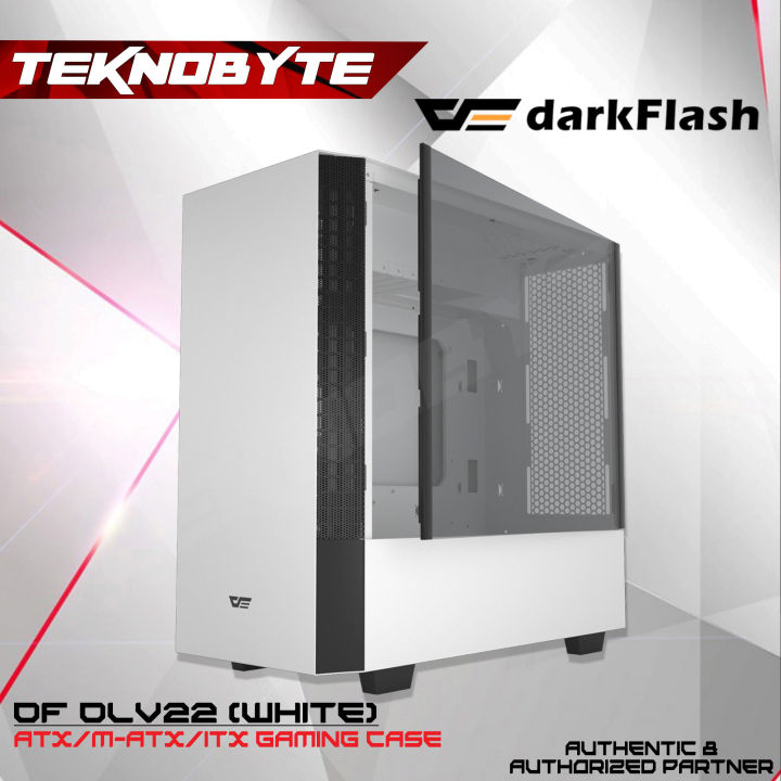 darkFlash DLV 22 White Open Door Tempered Glass Panel Mid Tower ATX ...