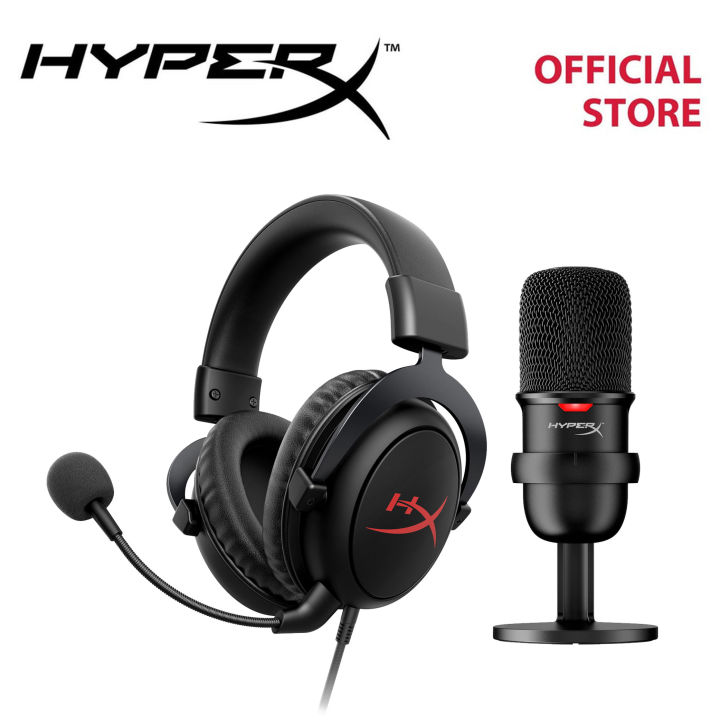 HyperX Streamer Starter Pack SoloCast USB Microphone & Cloud Core Gaming Headset (HBNDL0001 ...