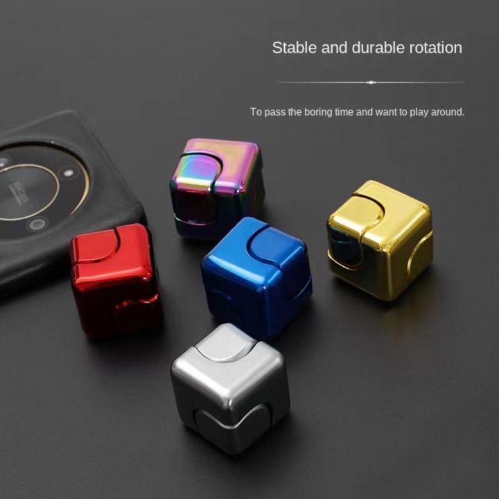 YOUSHI TOP Metal Cube Fingertip Gyroscope Flip Toy Rotating Fidget ...