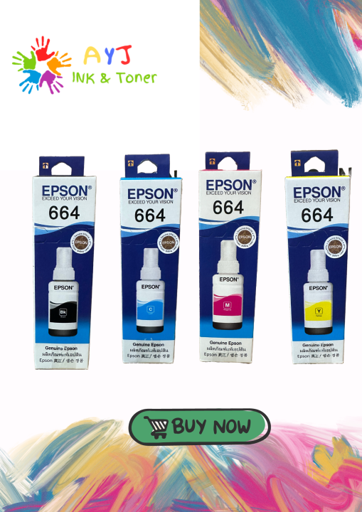 Epson 664 Quality Ink Bottle BLACK CYAN MAGENTA YELLOW | Lazada PH