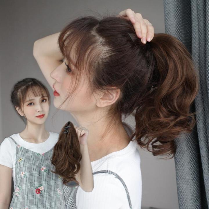35cm Large Wave Elegant Long Curly Wig Hair Tie Ponytail For Ladies ...