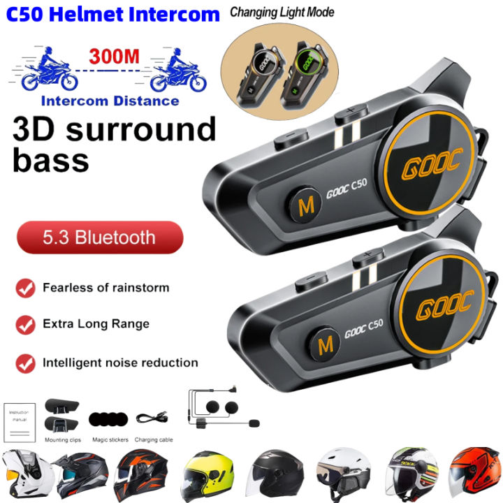 Motorcycle Helmet Intercom Headset Waterproof 300m Intercomunicador ...