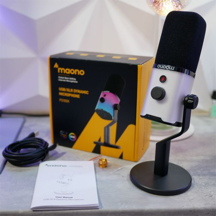 MAONO PD100X RGB USB&XLR Dual Mode USB Dynamic microphone ,Noise cancellation Gaming microphone ...