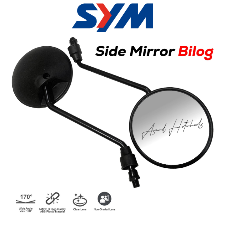 SYM RV1-2 1pair Universal Round Side Mirror Long For Motorcycle (073 ...