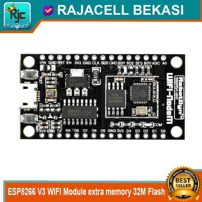 ESP8266 NodeMCU V3 WIFI Module + extra memory 32M Flash + CH340G ...