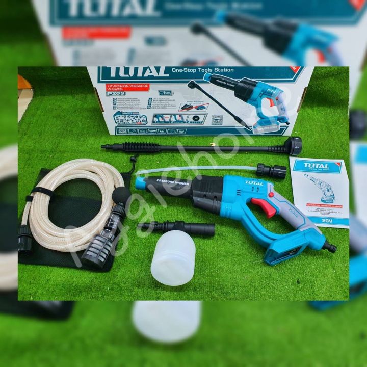 TOTAL ชุดปืนอัดฉีดแรงดันสูง 20V รุ่น TPWLI2008 24.8 บาร์ (ไม่รวมแบตและแท่นชาร์จ) Lithium-Ion ...