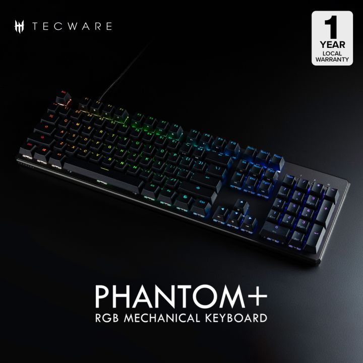 TECWARE Phantom + 104, RGB Mechanical Gaming Keyboard [4 Color Switches ...