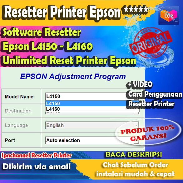 Resetter Epson L4150 - L4160 Unlimited Reset Printer Epson | Lazada ...