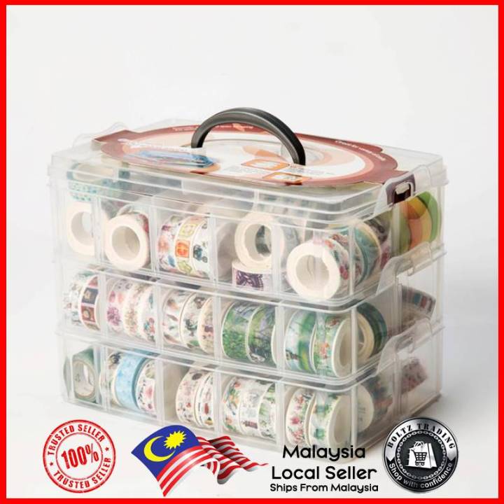3 Layer 10 Grid Storage Organizer Container Box (White) | Lazada