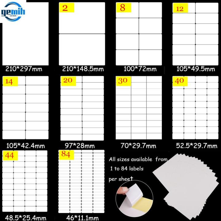 5Sheets Multifunction Labels Stickers 5 sheets Address Labels White A4 ...