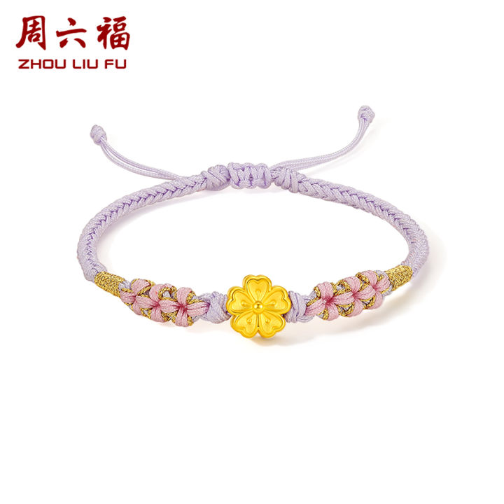 ZHOU LIU FU 周六福 24K Solid Gold Bracelet for Women, Real Pure Gold ...