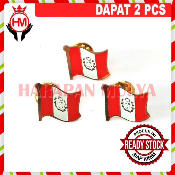 Pin Bendera Negara Peru Pin Bros Bendera Peru Flag Pin Bahan Kuningan ...
