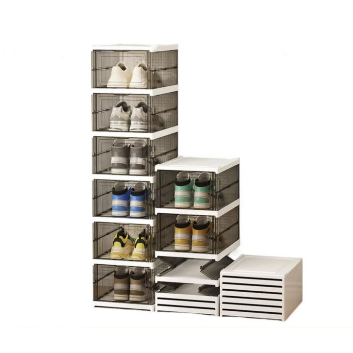 【SG STOCK】Foldable Shoe Box Installation Free Stackable Shoe Rack ...