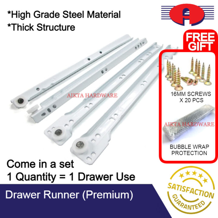 [FREE SCREW] HEAVY DUTY DRAWER RUNNER DRAWER SLIDE THICK STRUCTURE RAIL ...
