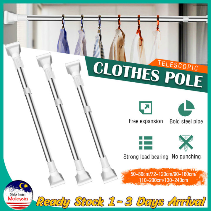 No Punching Telescopic Rod Stainless Steel Household Bedroom Curtain ...