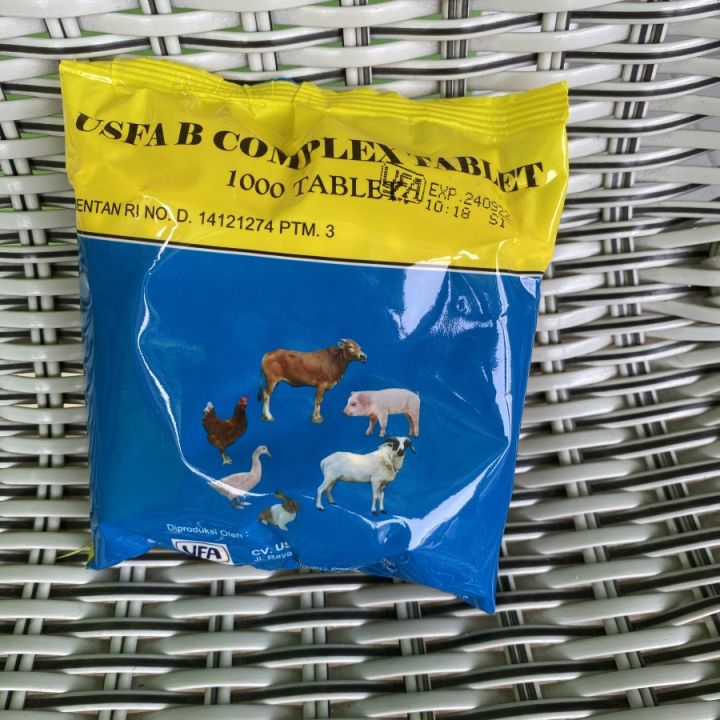 Vitamin B Complex 1000 tablet USFA ayam sapi kambing babi kelinci ...