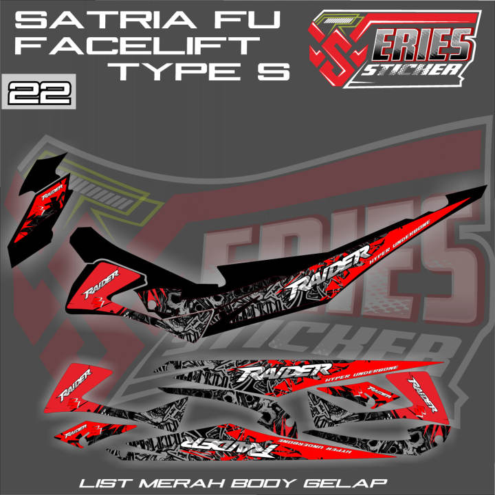 STRIPING SATRIA FU FACELIFT TYPE S UV TRANSPARAN PREMIUM KEREN LIS ...