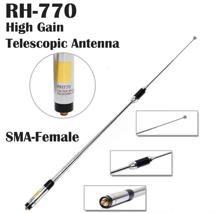 RH770 Telescopic Dual Band High Gain Antenna For Walkie Talkie Two Way Radio Baofeng Kenwood UV ...