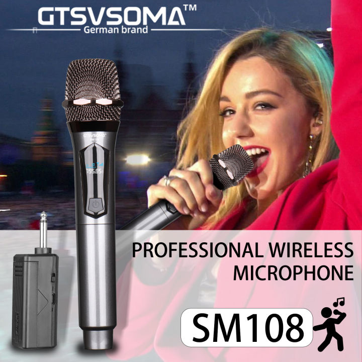 GTSVSOMA™ แท้ ไมค์ ลอย ไร้ สาย UHF ไมโครโฟน SM108 ไมค์ลอย Karaok ไมล์ลอยอย่างดี 100M ไมโครโฟนไร้ ...