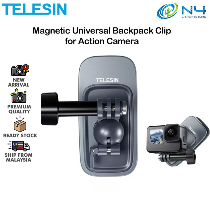 TELESIN Upgraded Magnetic Universal Backpack Clip for GoPro Action ...