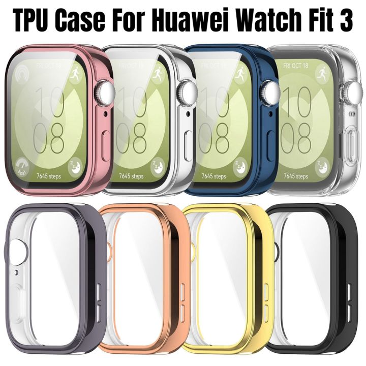 Soft TPU Case for Huawei Watch Fit 3 Full Directional Screen Protector ...