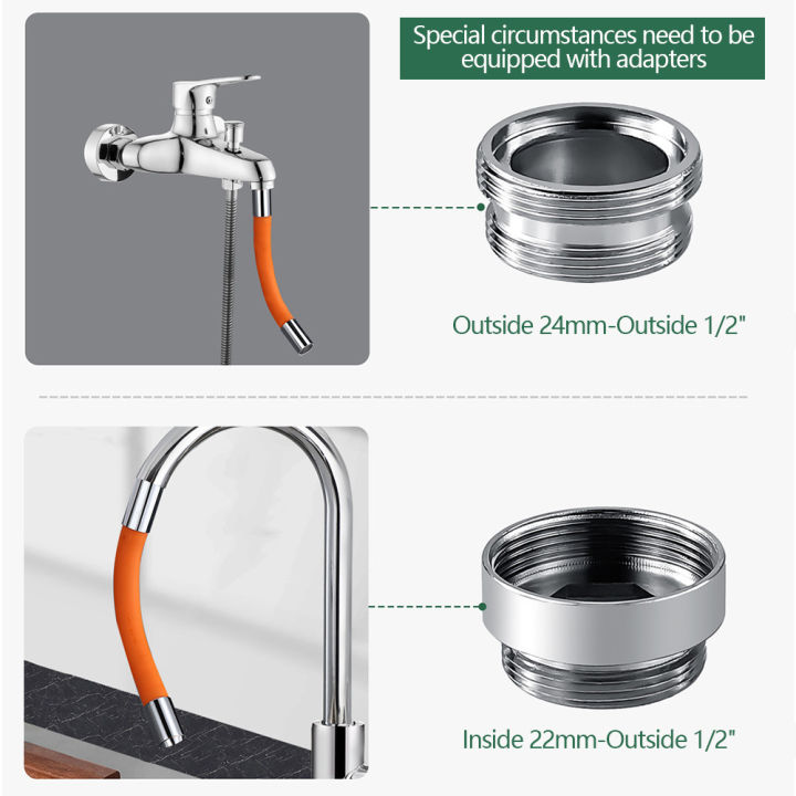 Faucet Extension Extender Flexible Hose Silicone Tube Connector Kitchen ...