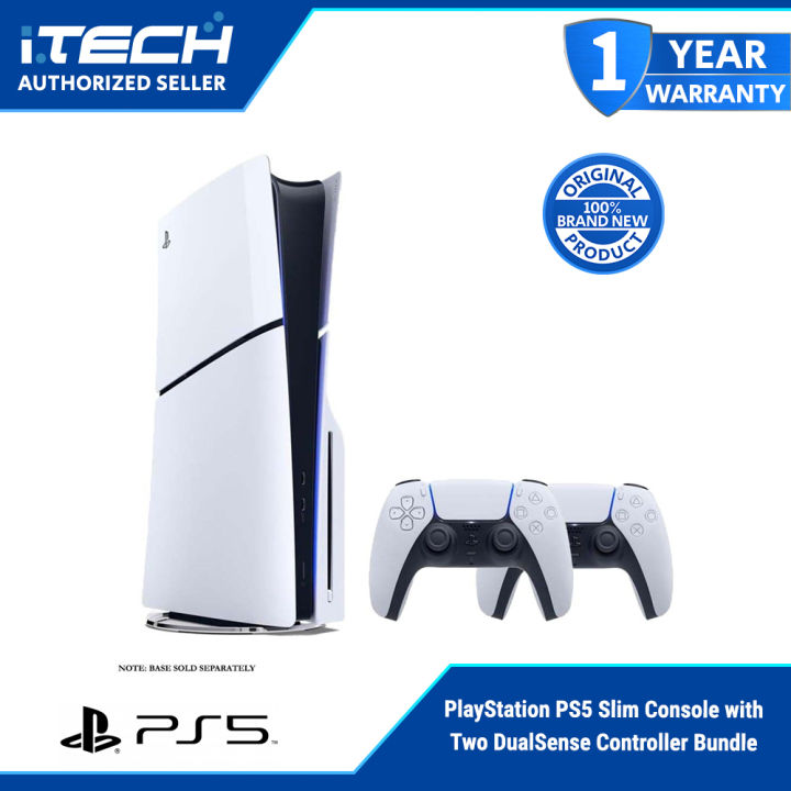 PlayStation PS5 Slim Console with Two DualSense Controller Bundle ...