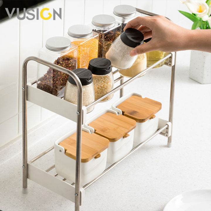 Vusign Kitchen 2 Layer Stainless Steel Seasoning Rack | Lazada PH